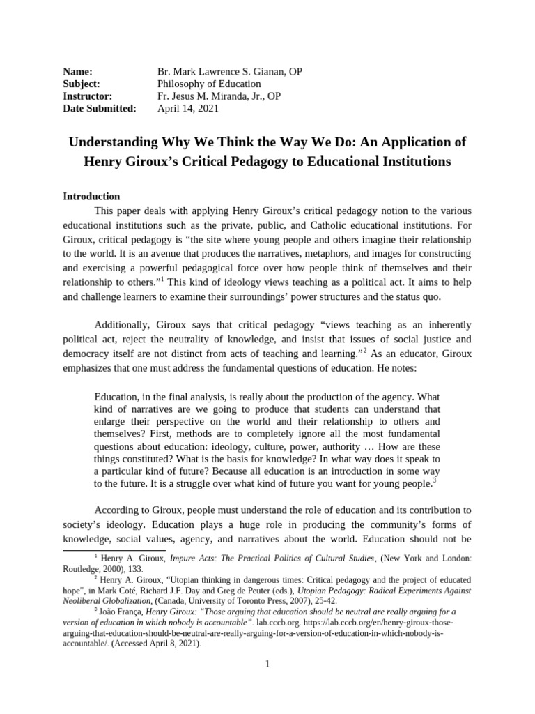 Prelim Paper - Philo. of Educ. | PDF