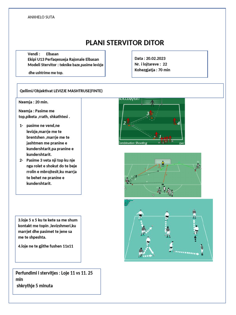 Plani Stervitor Ditor: Anxhelo Suta | PDF