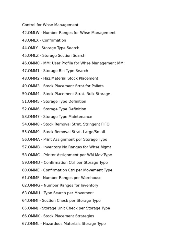 SAP T Code 3 | PDF