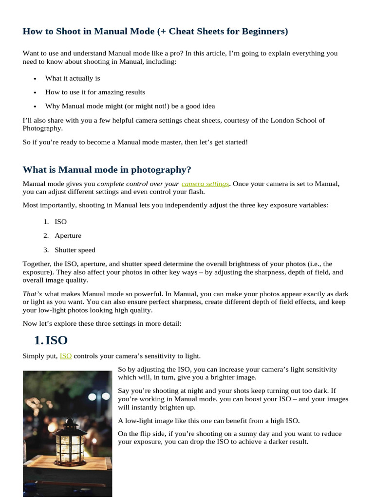 How To Shoot in Manual Mode | PDF