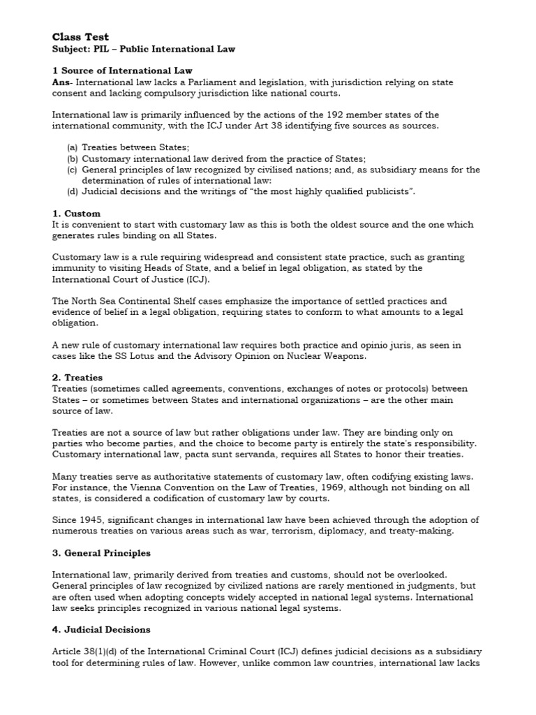 Sources and Development of International Law | PDF | Territorial Waters ...