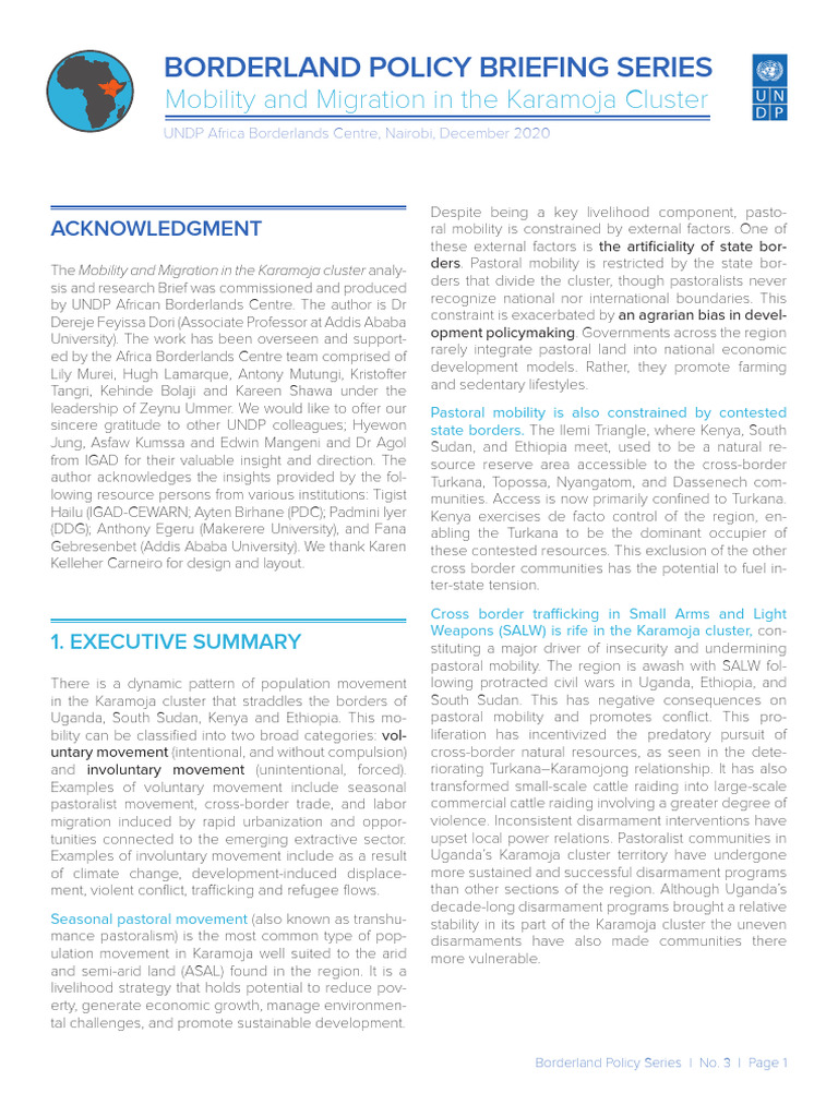 Migration and Mobility in The Karamoja Cluster FINAL | PDF