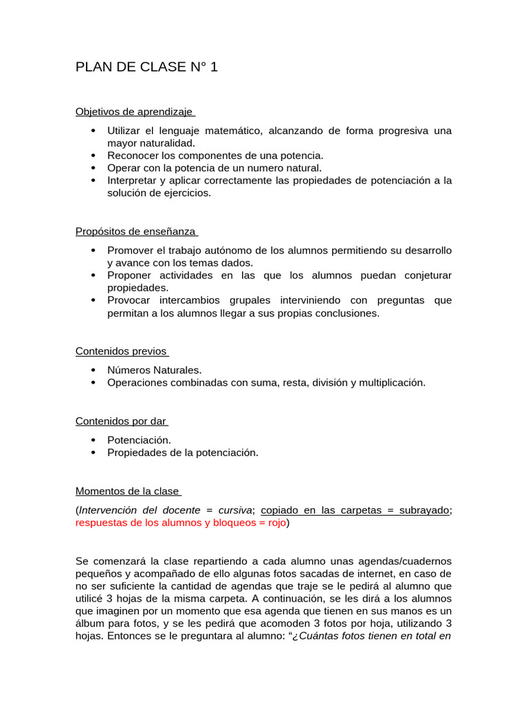 Plan de Clase N2 | PDF