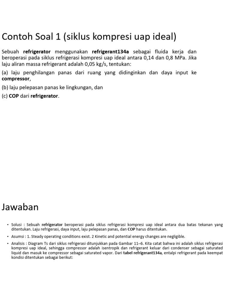 Soal-Soal Konversi Energi Kompresi Uap | PDF