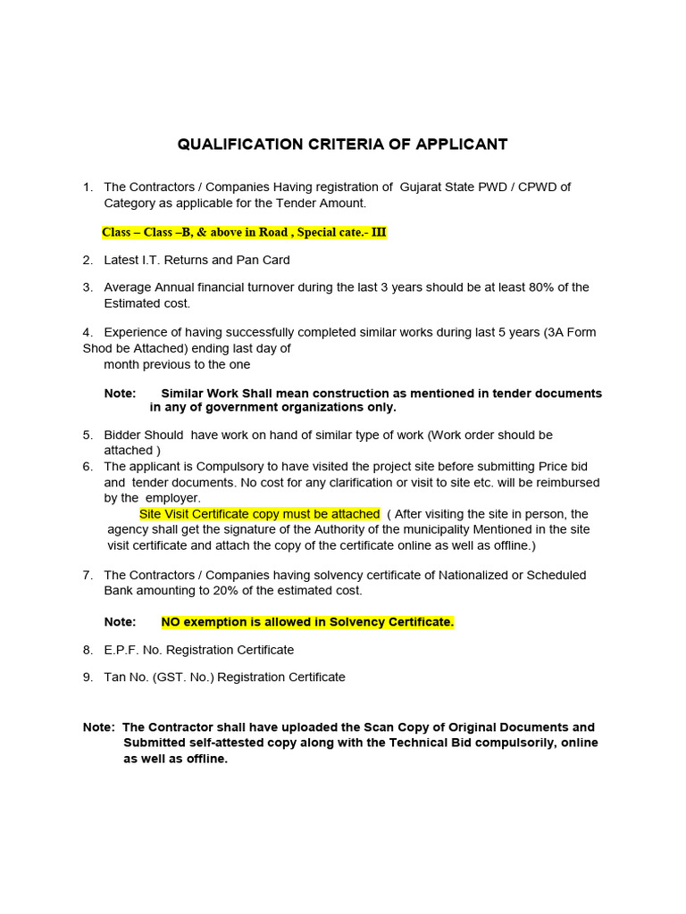 3 Qualification Criteria | PDF
