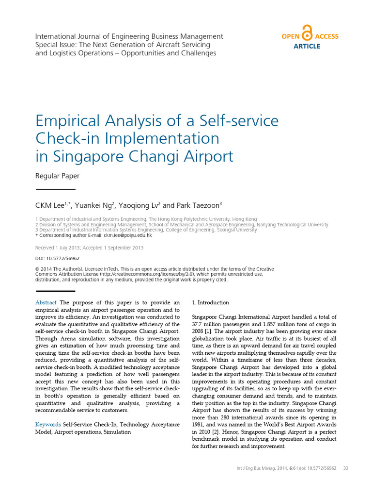 Empirical Analysis of A Self-Service Check-In Impl | PDF