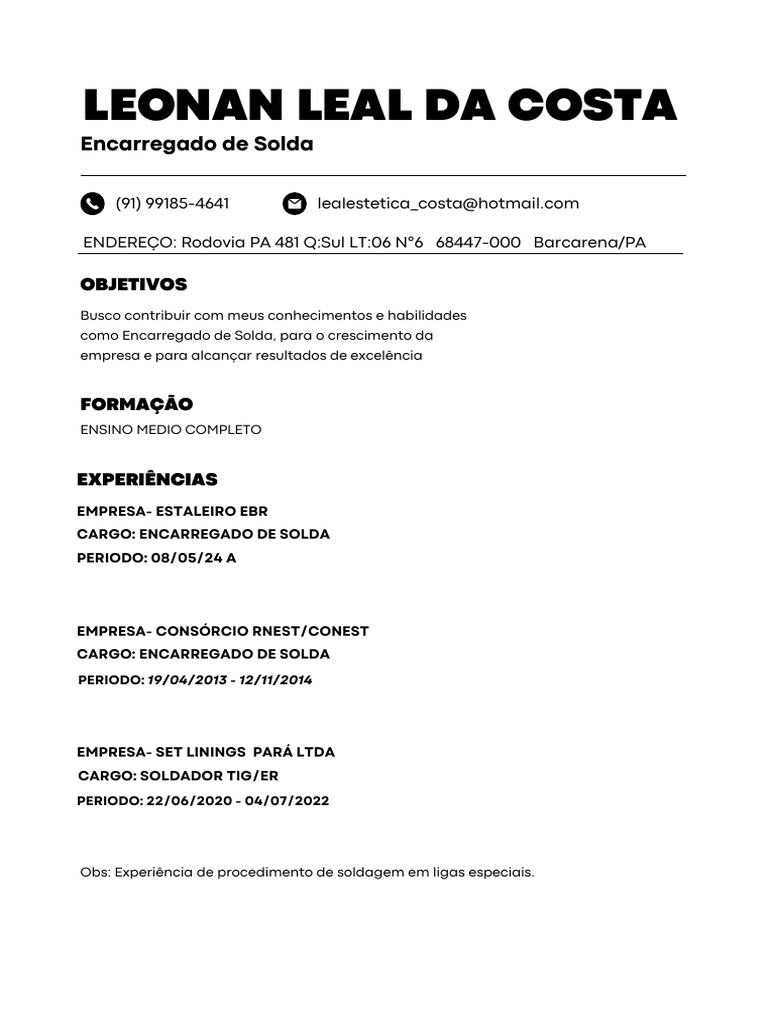 Currículo Simples Redatora e Social Media Branco e Preto - 20240910 - 230737 - 0000 | PDF