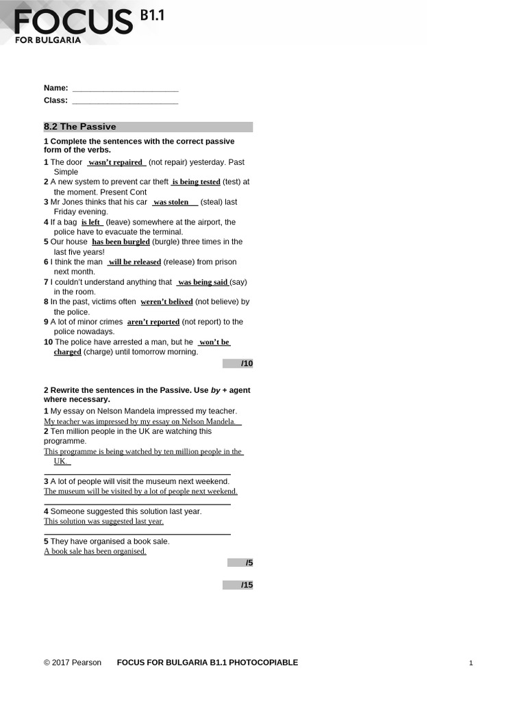 Grammar Quiz 8 2A | PDF