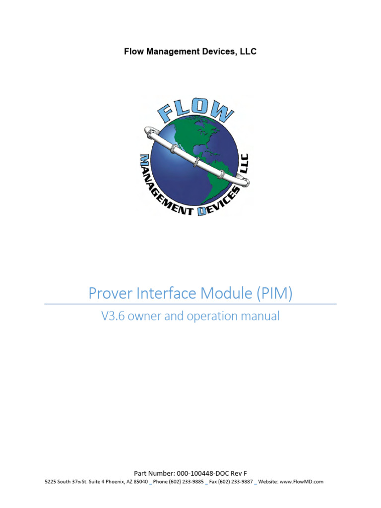 FMD Prover Interface Module PIM Manual 000 100448 DOC W | PDF