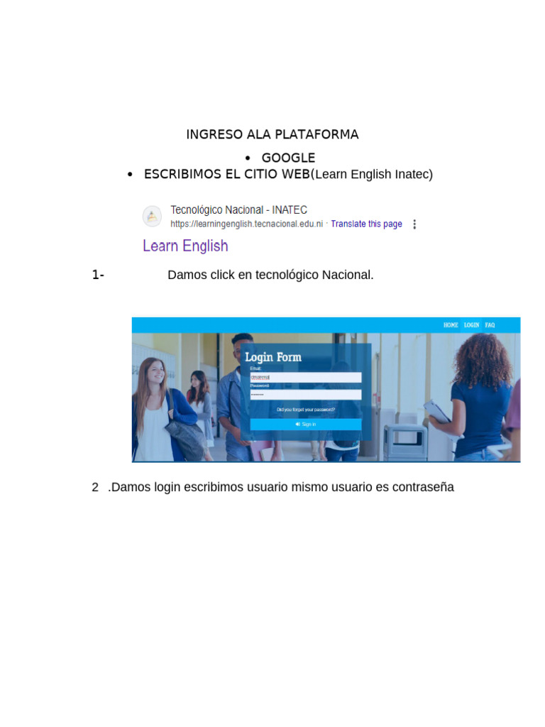 Ingreso A Plataforma | PDF