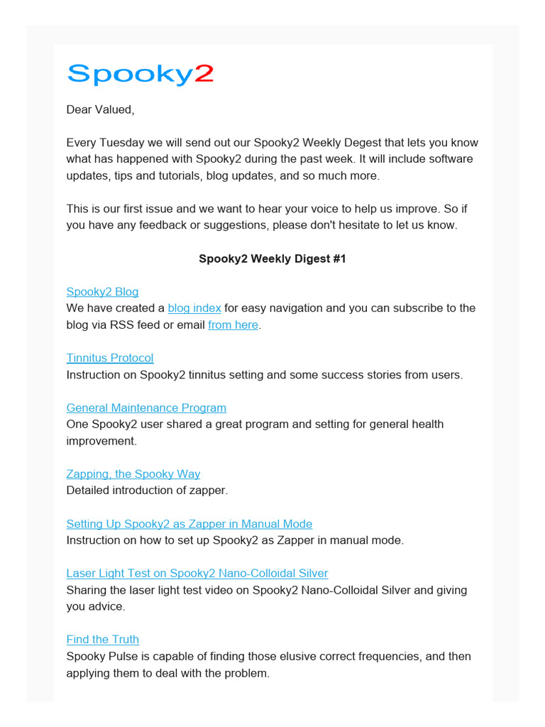 Spooky 2 Weekly Digest 1 | PDF | Wellness | Lifestyle