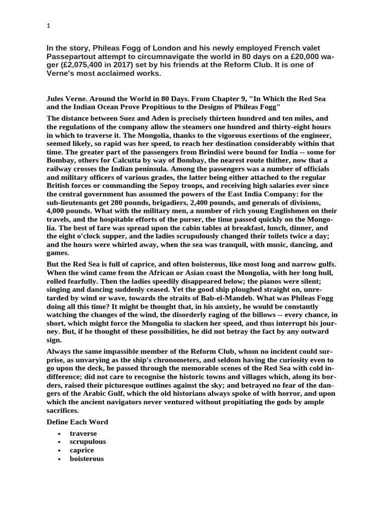 Around The World Comprehension | PDF