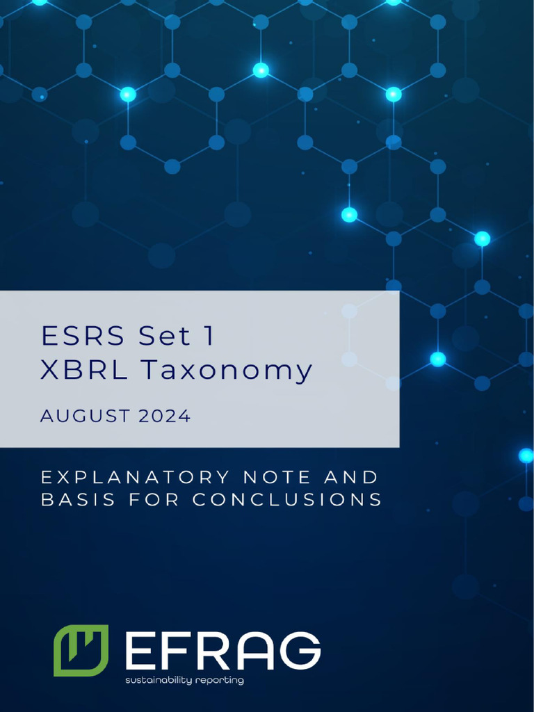 ESRS Set1 XBRL Taxonomy Explanatory Note and Basis For Conclusions | PDF
