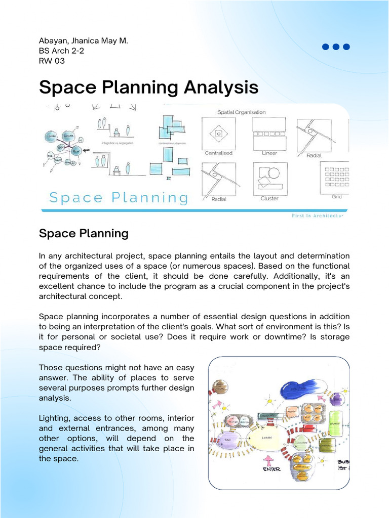 Space Planning Analysis | PDF