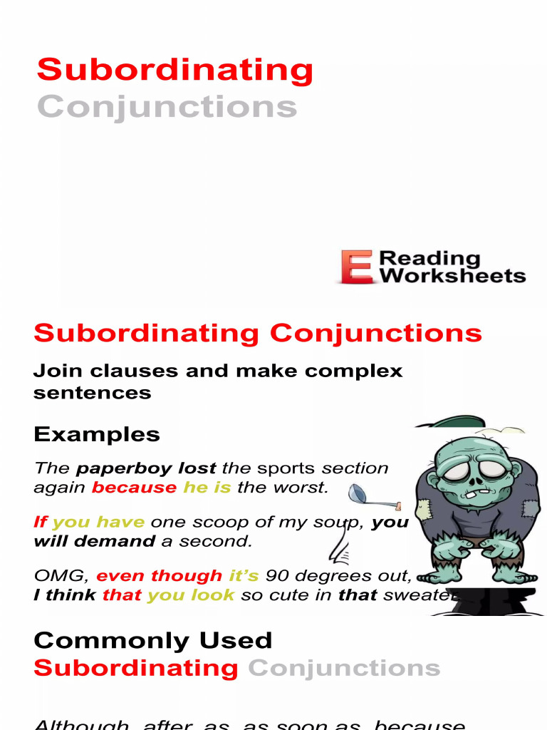 Subordinating Conjunction | PDF
