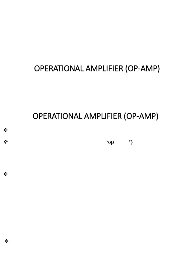 Operational Amplifier | PDF