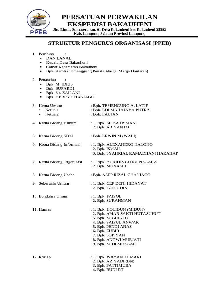 Struktur Ppeb New | PDF