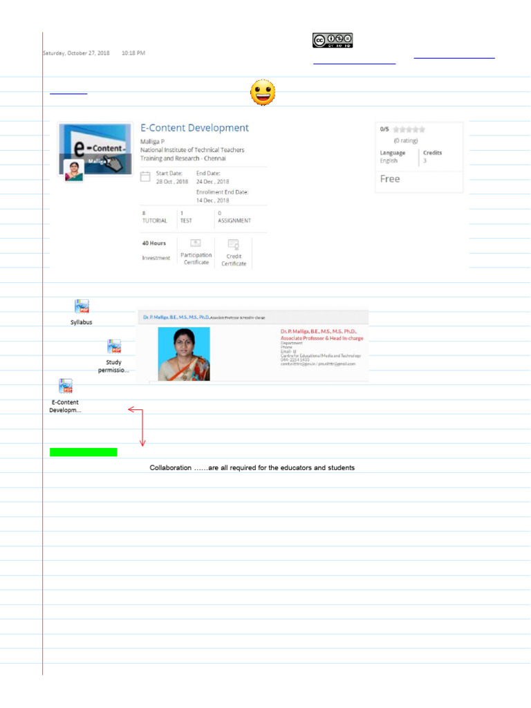 E Content Develop Course Journal | PDF