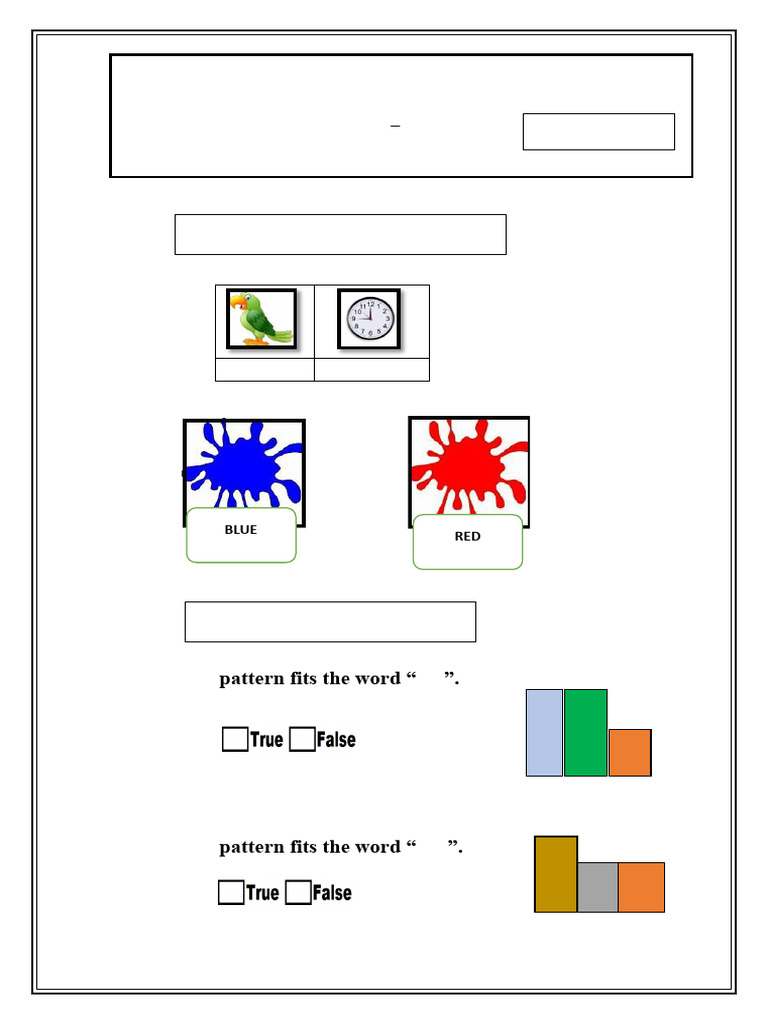 English Grade 1 Paper | PDF