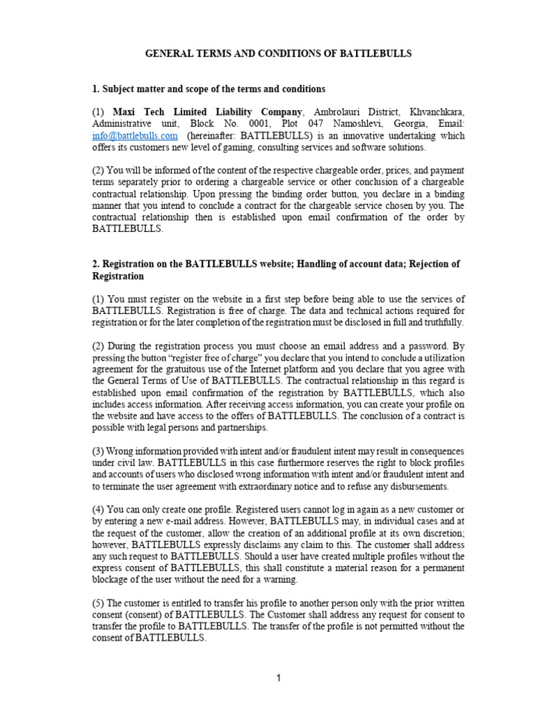 Terms and Conditions | PDF