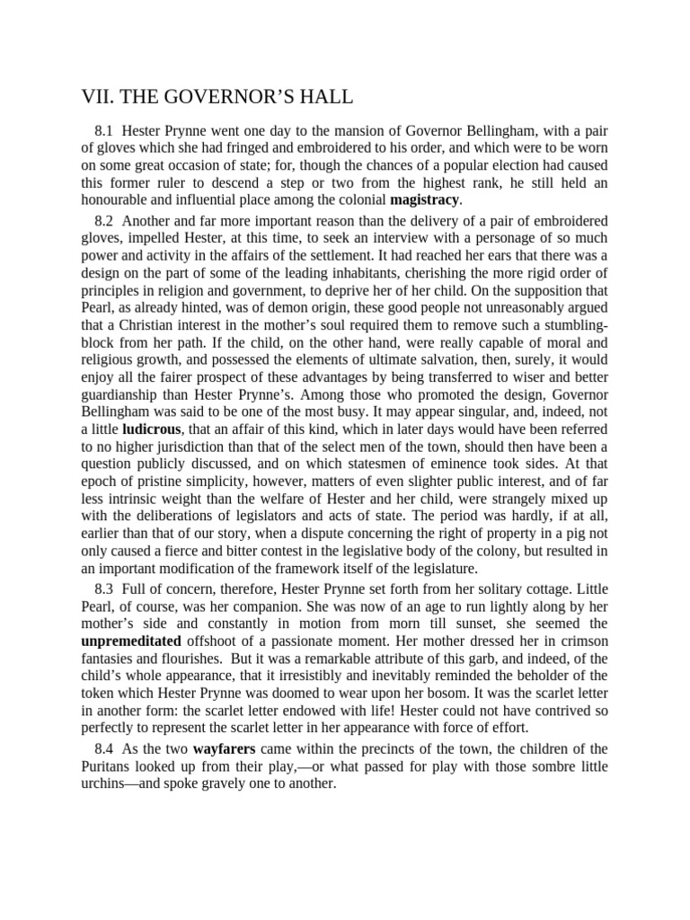 The Scarlet Letter, Chapters 7 & 8 | PDF