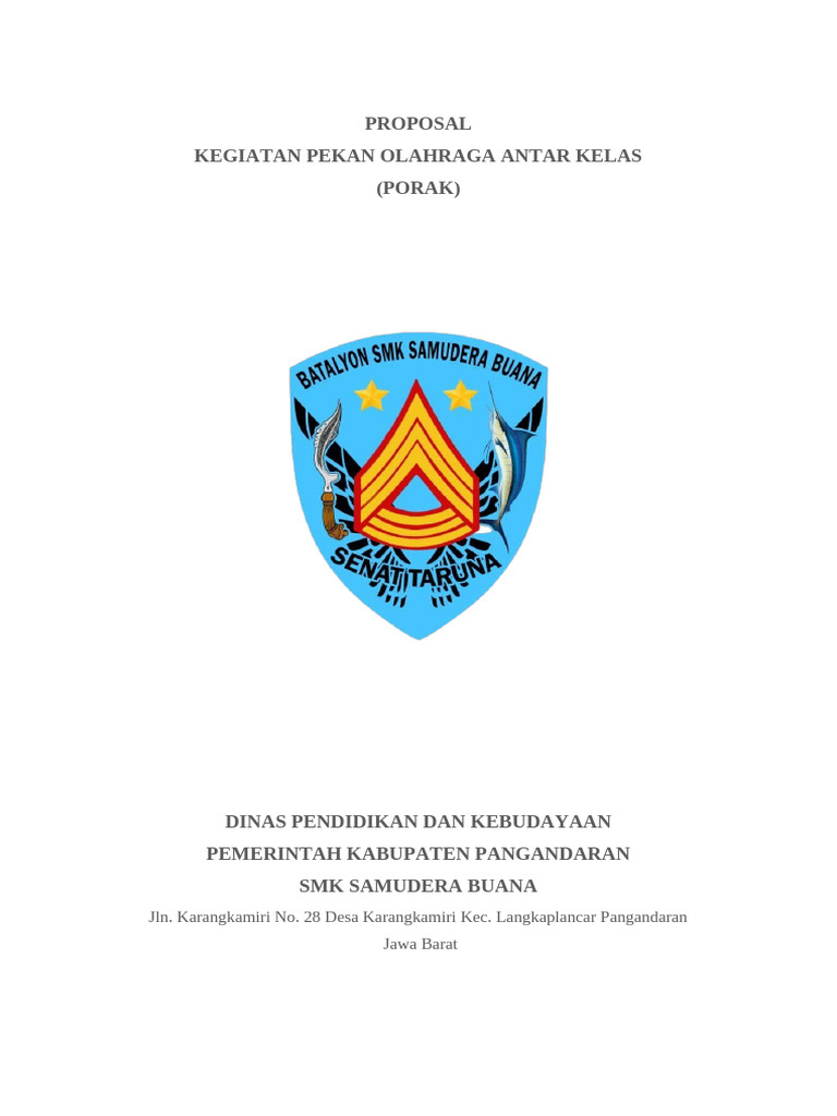 Proposal Pekan Olahraga Antar Kelas | PDF