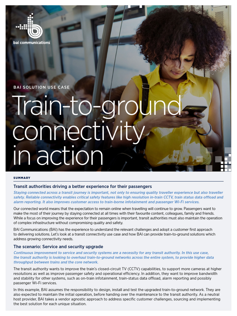 Train To Ground Use Case BAI Communications | PDF