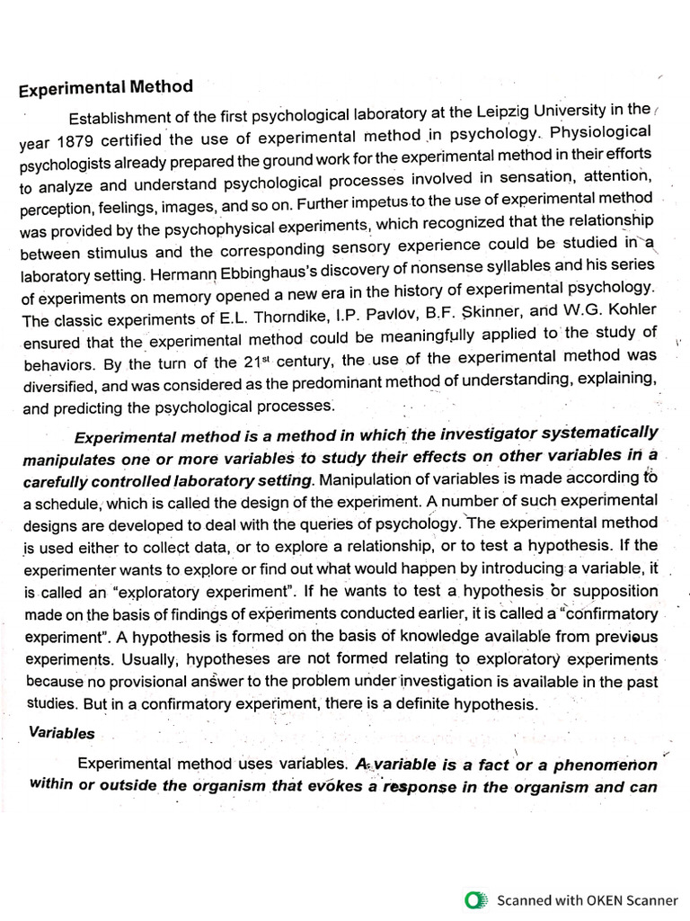 Experimental Method | PDF