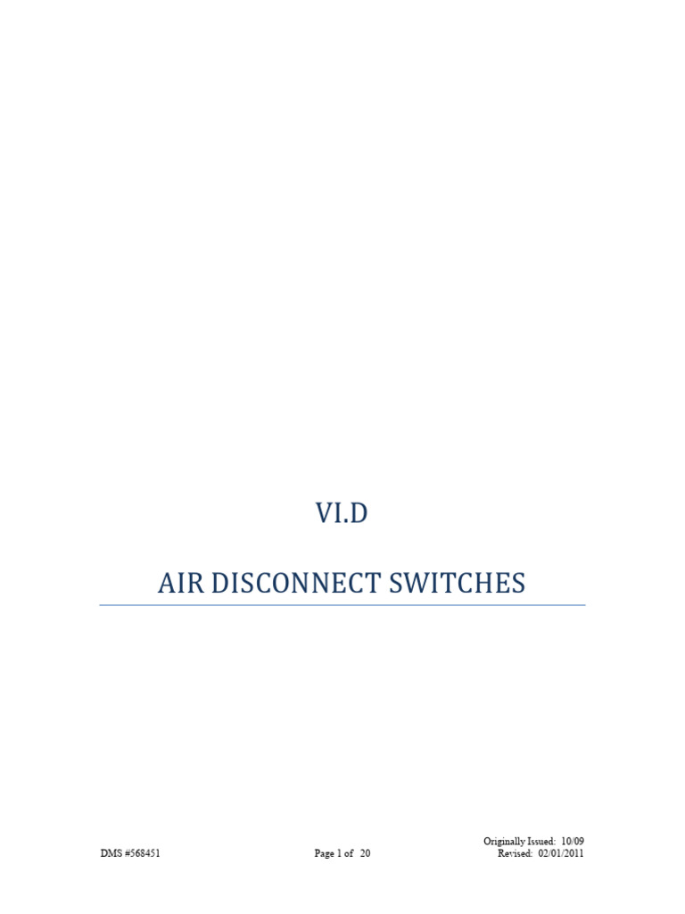 Air Disconnect Switches | PDF | High Voltage | Switch