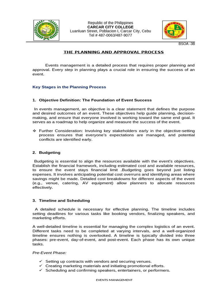 GROUP 2 Events Management MODULE - BSOA-3B | PDF | Marketing | Career & Growth