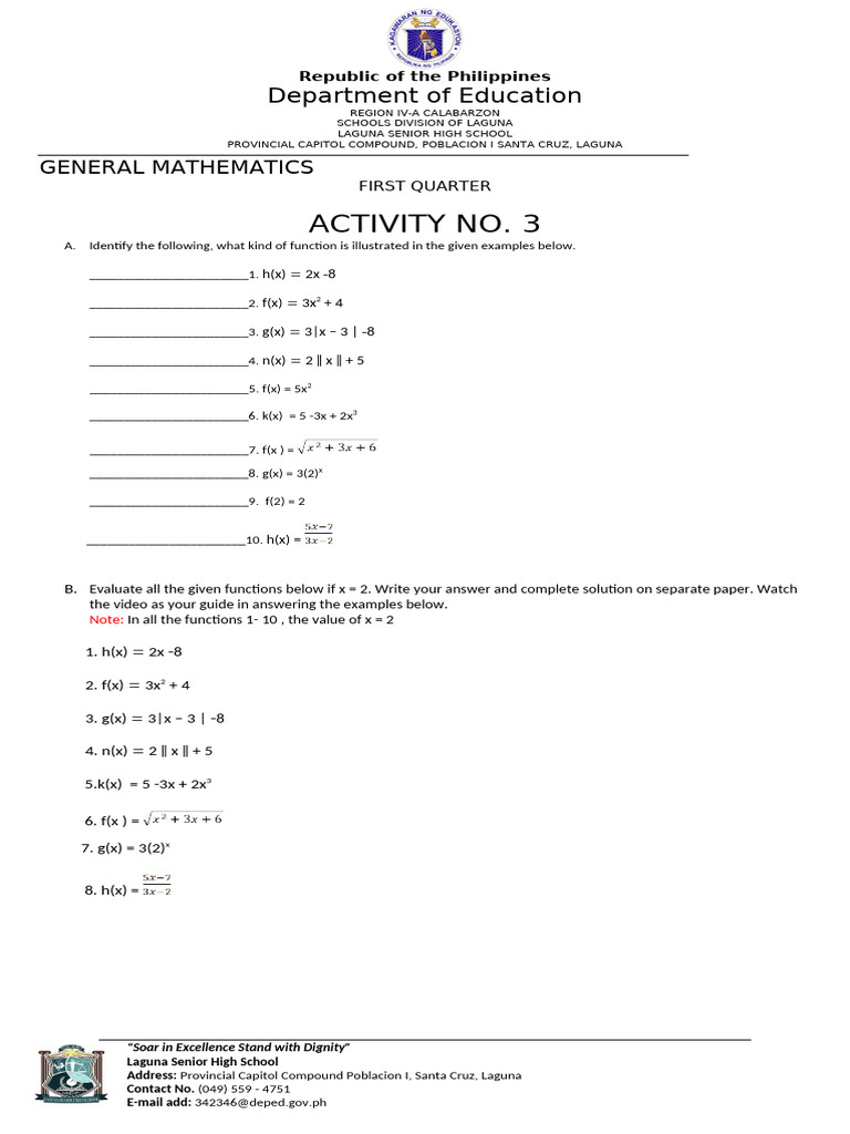 Activity 3 Gen Math | PDF