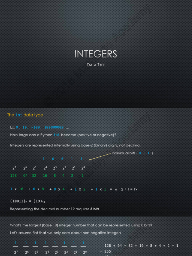 02 - Integers Data Type | PDF