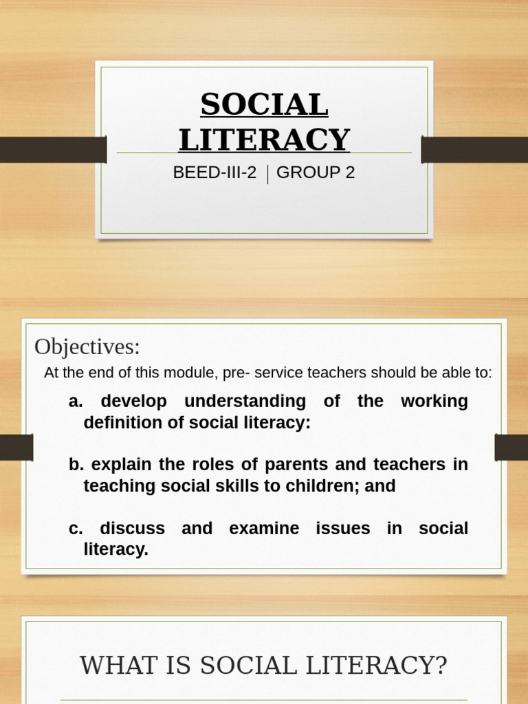 Group 2 Unit 3 Social Literacy | PDF