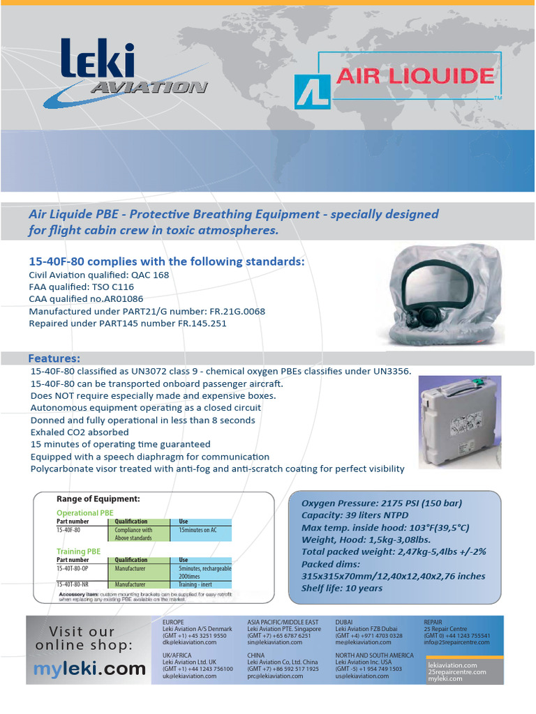 Air Liquide PBE 15-40F-80 2013 | PDF