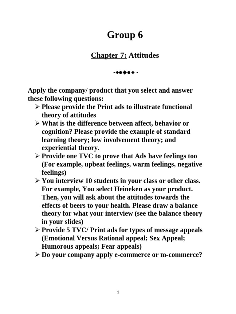 Group 6 - Chapter 7 - Attitude | PDF