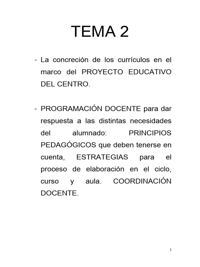 Resumen Tema 2. El Pec | PDF | Plan de estudios | Crecimiento personal y profesional