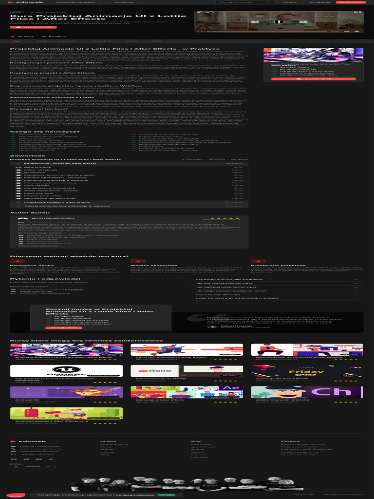 Kurs Projektuj Animacje UI Z Lottie Files I After Effects W Praktyce ...