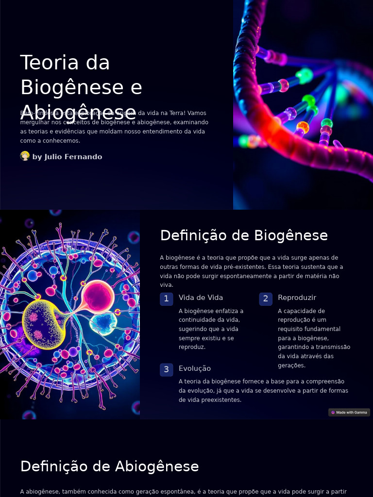 Teoria Da Biogenese e Abiogenese 2 | PDF