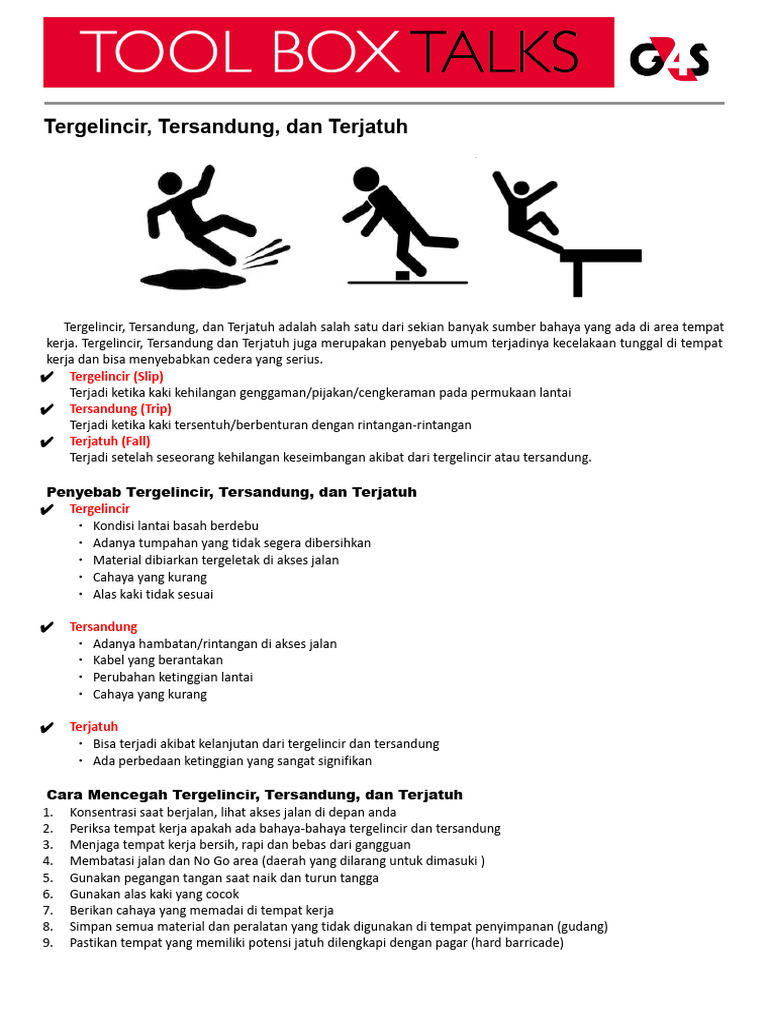 Toolbox Talk December 2023 - Tergelincir, Tersandung, Dan Terjatuh ...