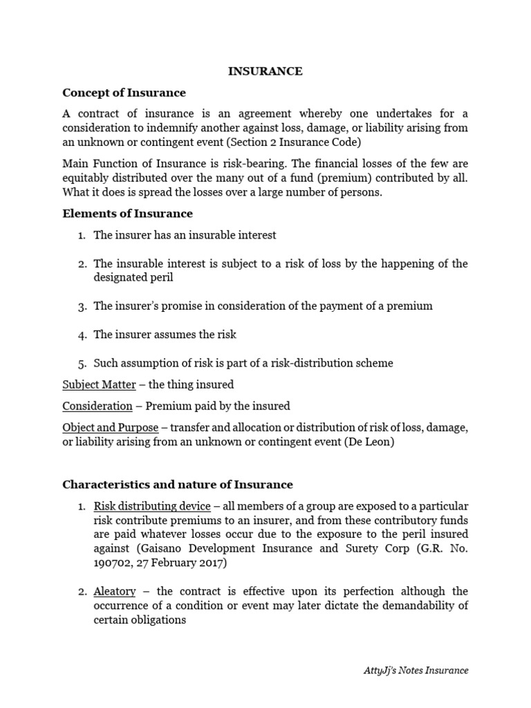 Insurance Notes | PDF