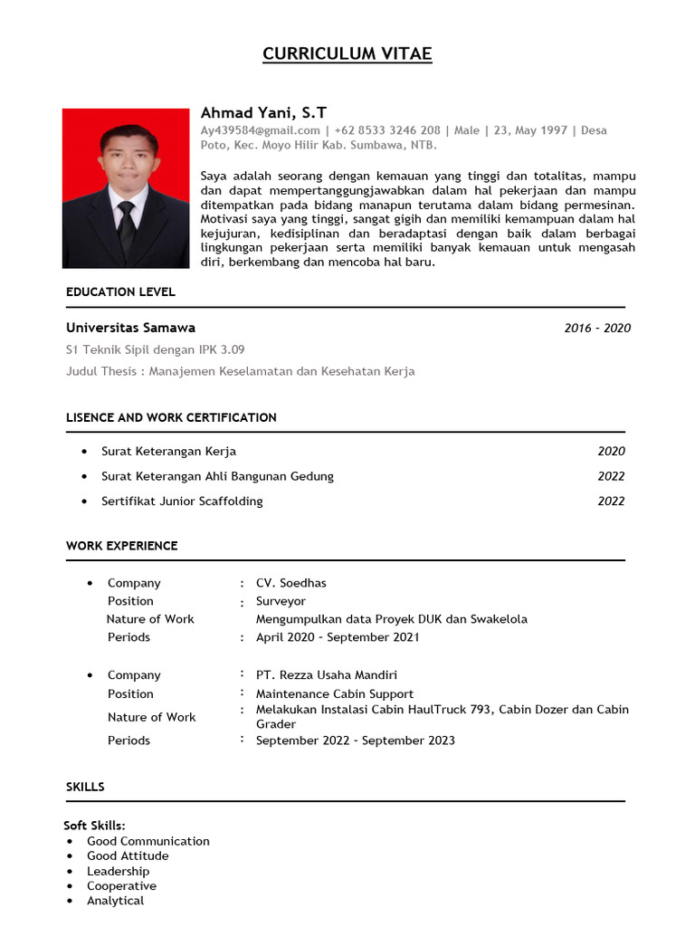 AHMAD YANI CV - Merged | PDF