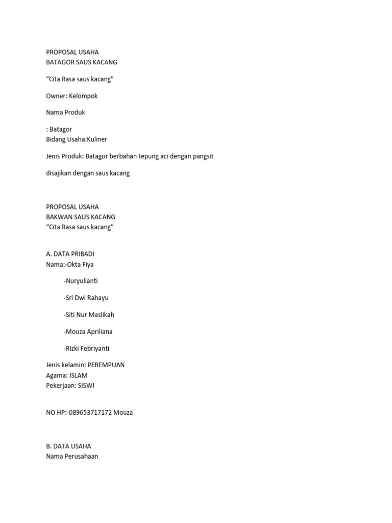 Proposal Tugas Pak Bambang | PDF