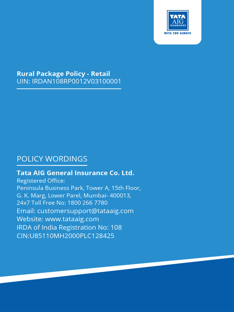 Rural Package Policy Wordings | PDF