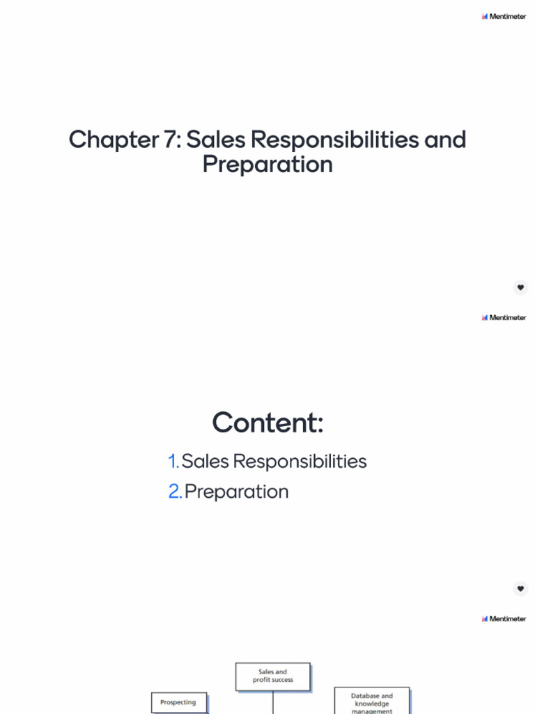 Chapter 7 Sales Responsibilities and Preparation | PDF