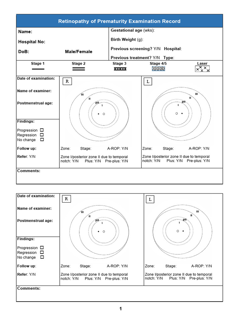 ROP Examination Record | PDF