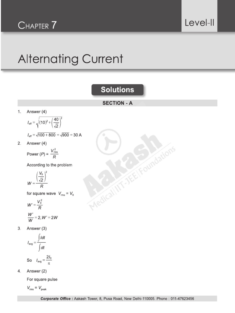 CLS MED 24 25 XII Phy Package 3 Level 2 Chapter 7 | PDF