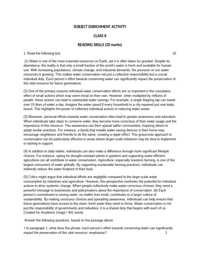 Subject Enrichment Activity | PDF