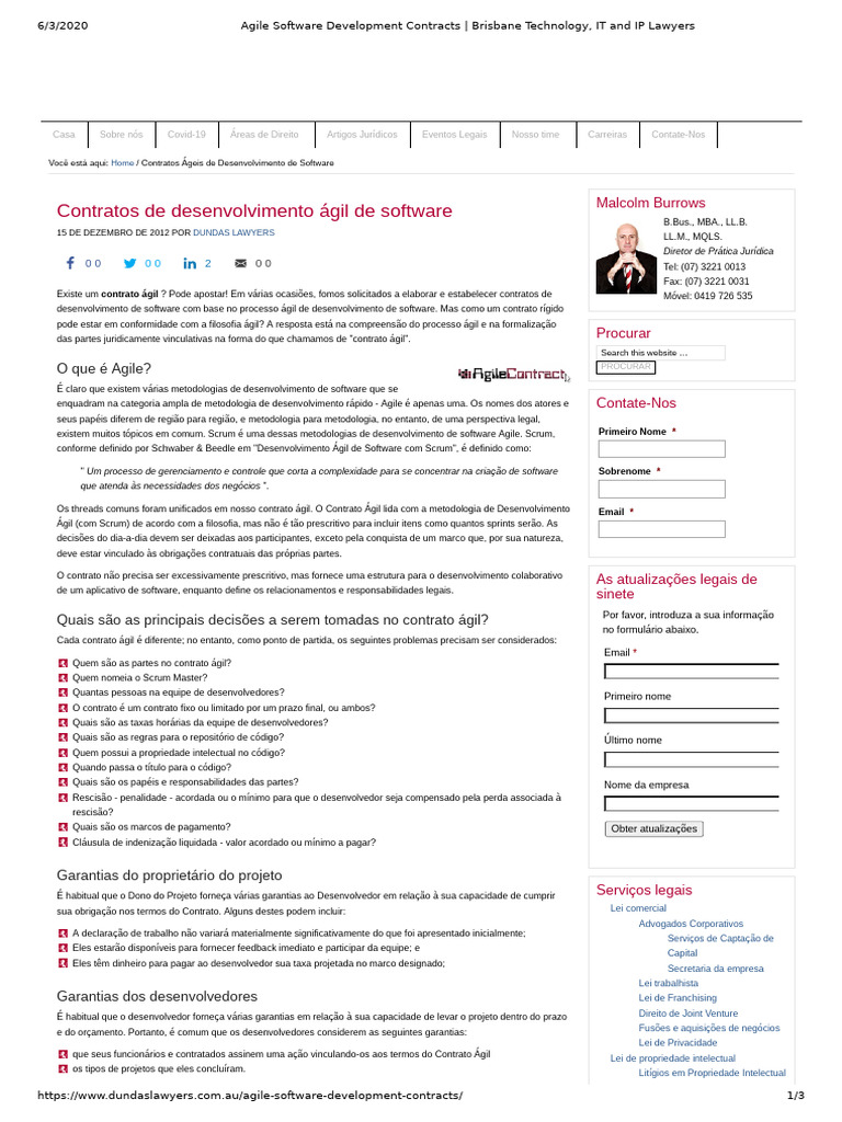 Agile Software Development Contracts - Brisbane Technology, IT and IP ...