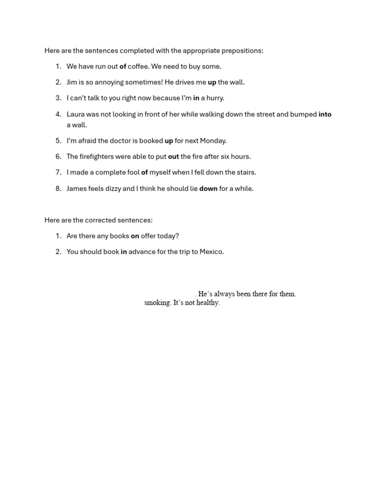 Preposition Usage in Sentences | PDF