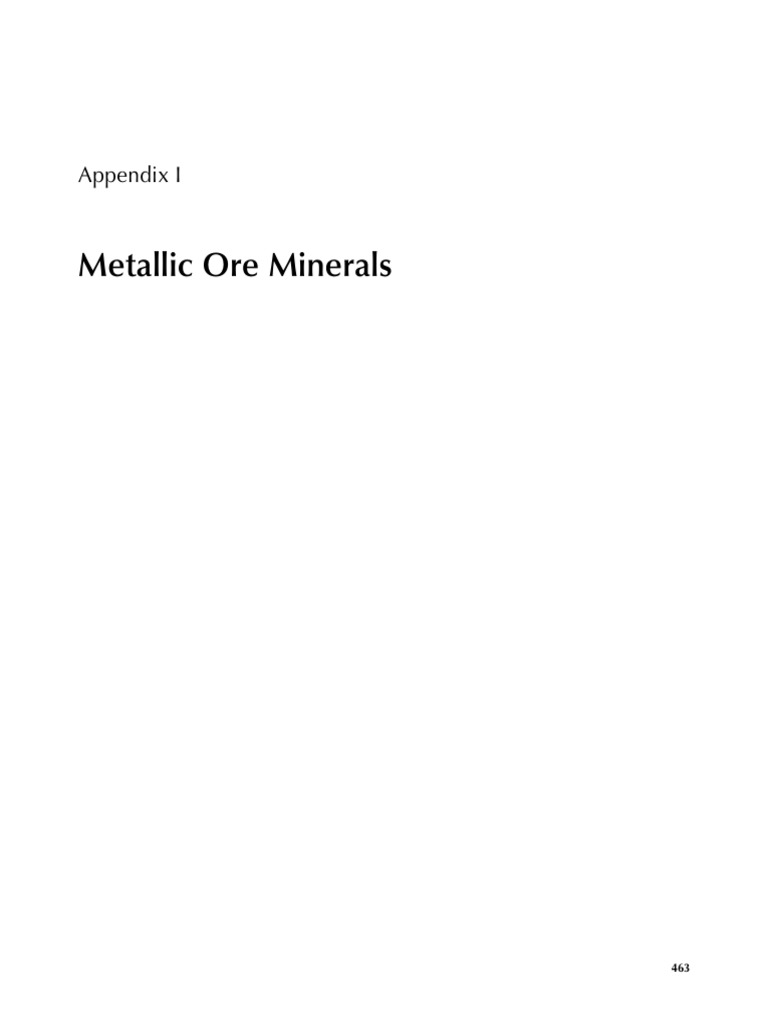 Appendix I - Metallic Ore Minerals - 2016 - Wills Mineral Processing Technology | PDF
